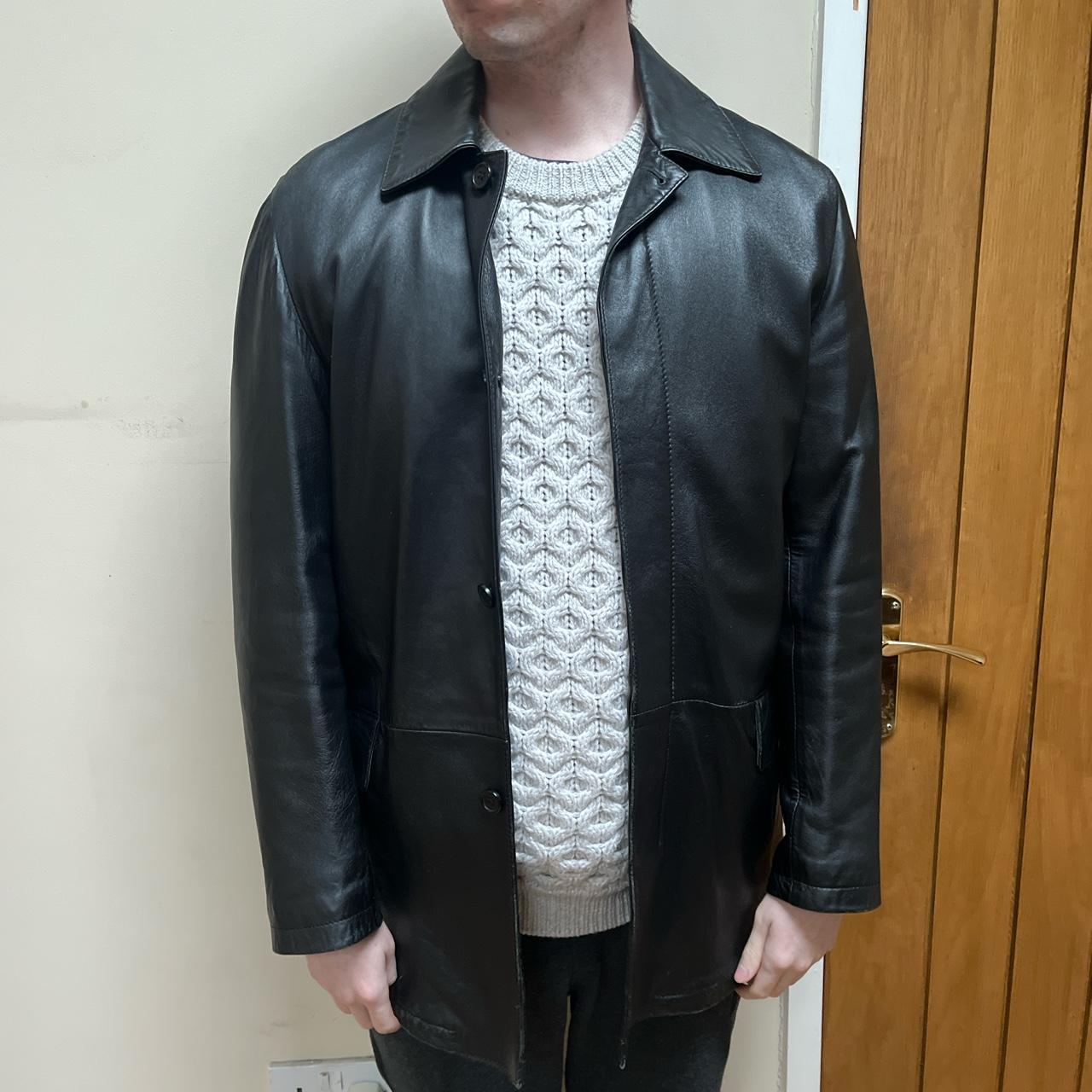 Springfield leather mens trench coat Vintage matrix... - Depop