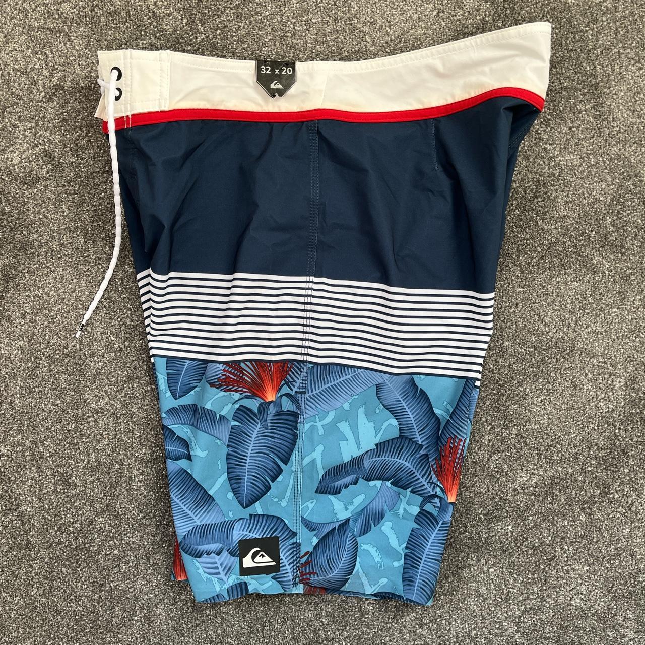 Quiksilver board shorts Navy blue and white... - Depop