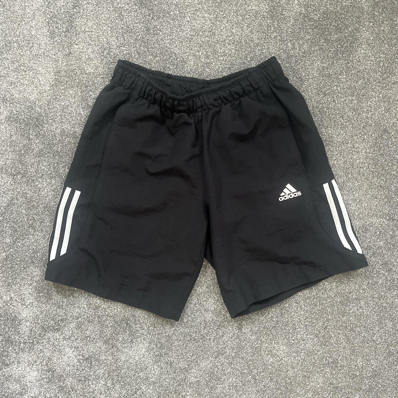 Adidas black shorts Black running shorts by adidas... - Depop