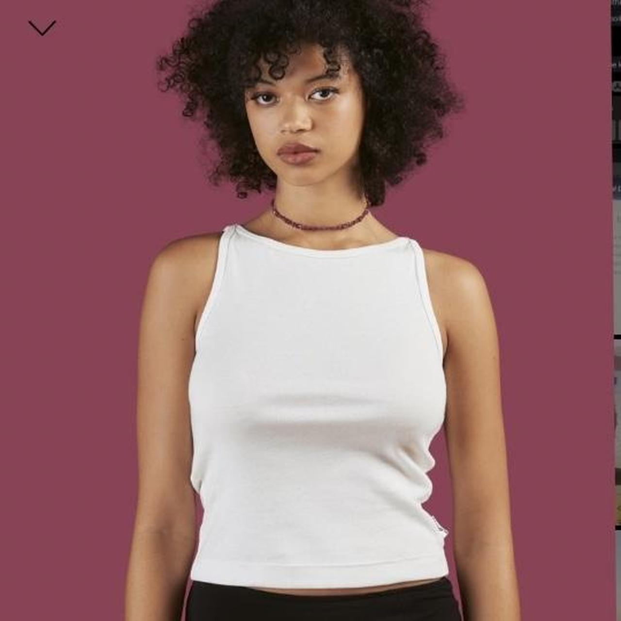 unif white tank from set, never worn still has tags on - Depop