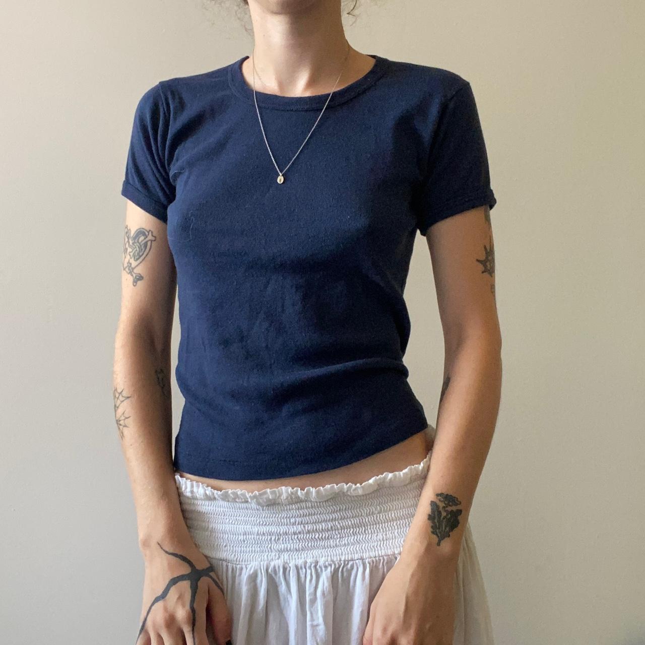 Women's Navy T-shirt | Depop