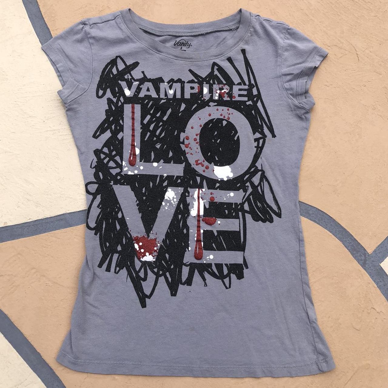 y2k VAMPIRE LOVE Emo Twlight T-Shirt Size... - Depop