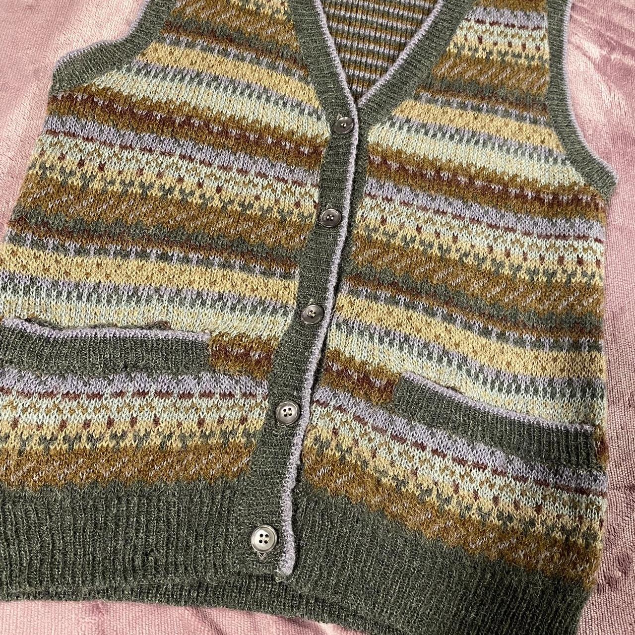 Wool patterned sweater vest. Marked as a women’s... - Depop