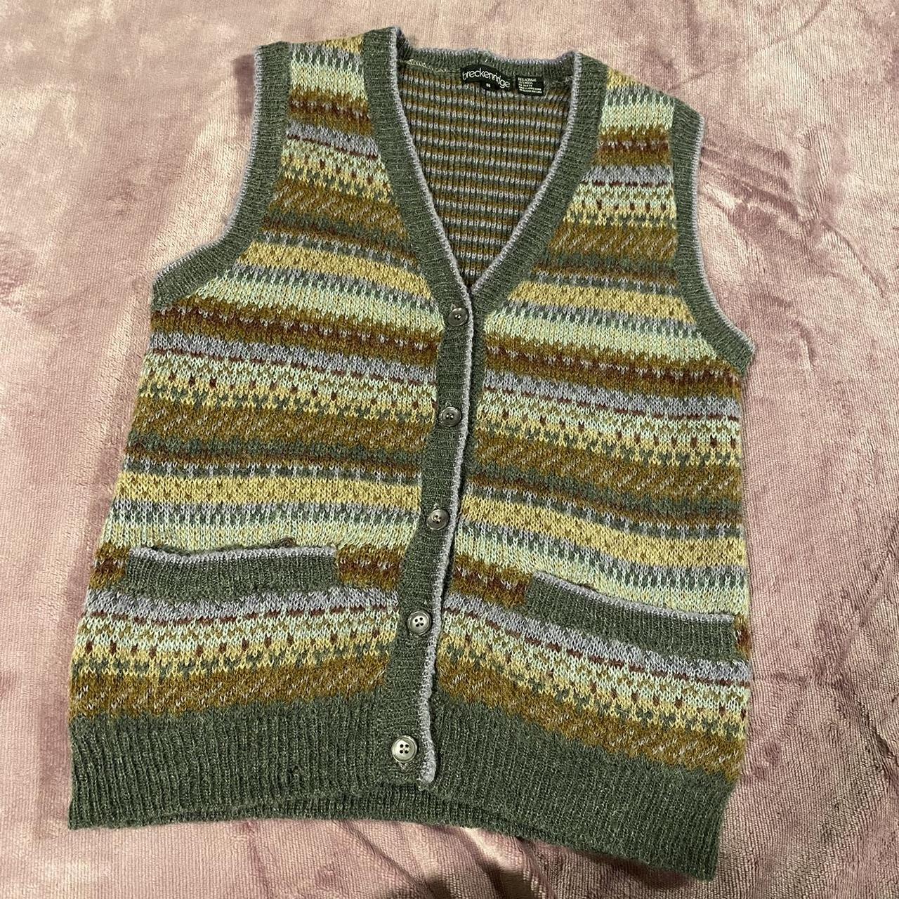 Wool patterned sweater vest. Marked as a women’s... - Depop