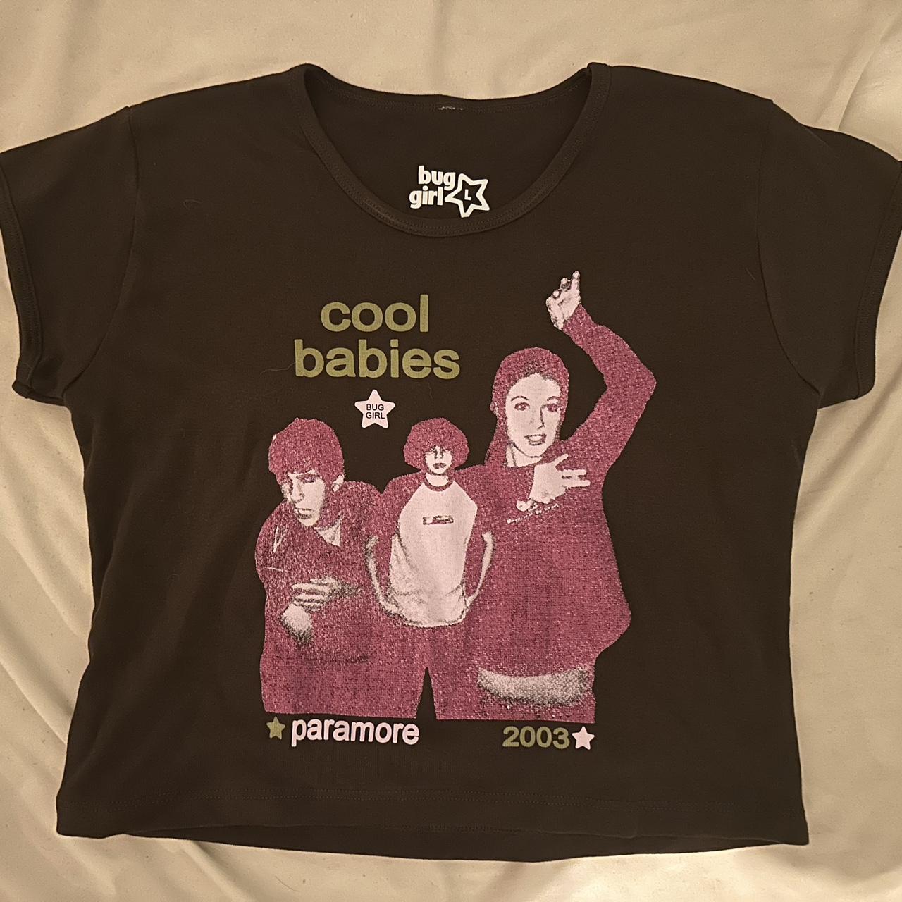 PARAMORE BUG GIRL SHIRT size large, baby tee... | Depop
