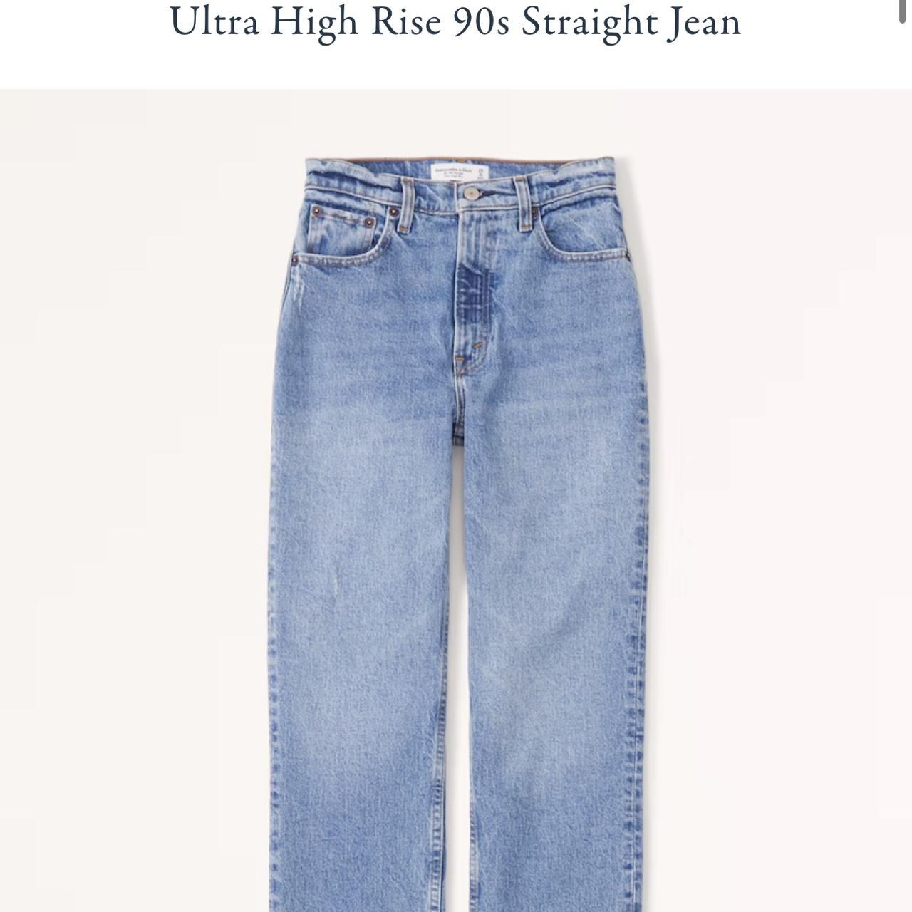 Abercrombie Ultra high rise 90s Straight Jean in... - Depop