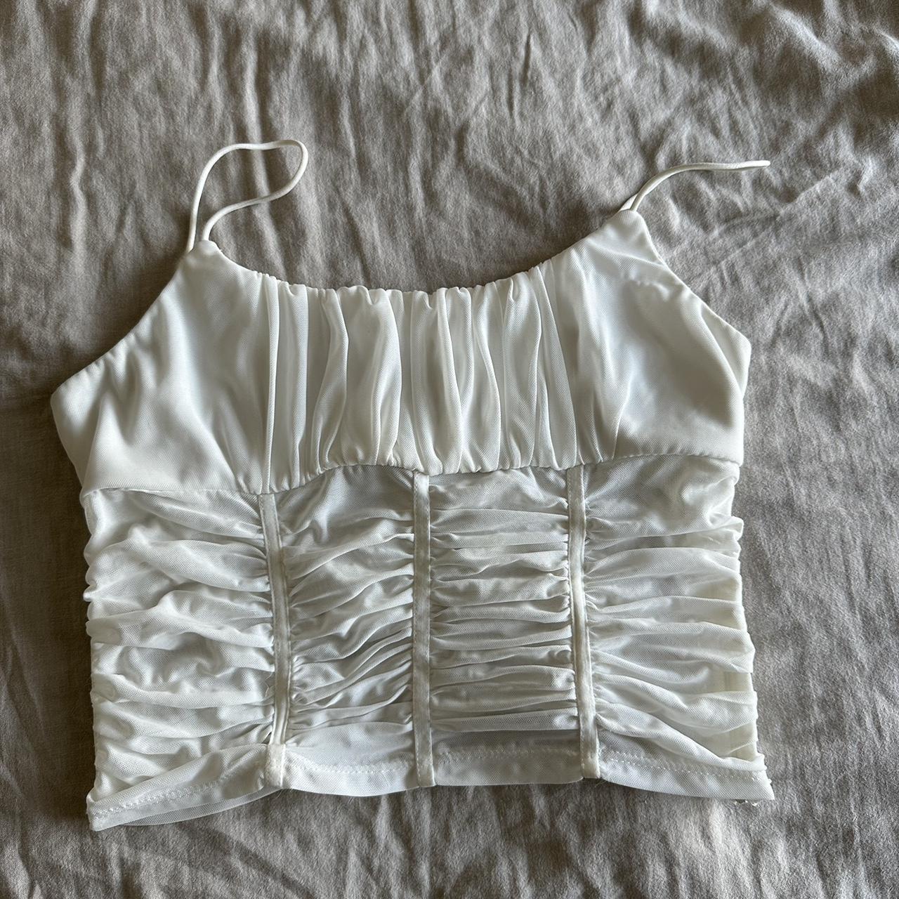 White Mesh Princess Polly top Super cute for going... - Depop