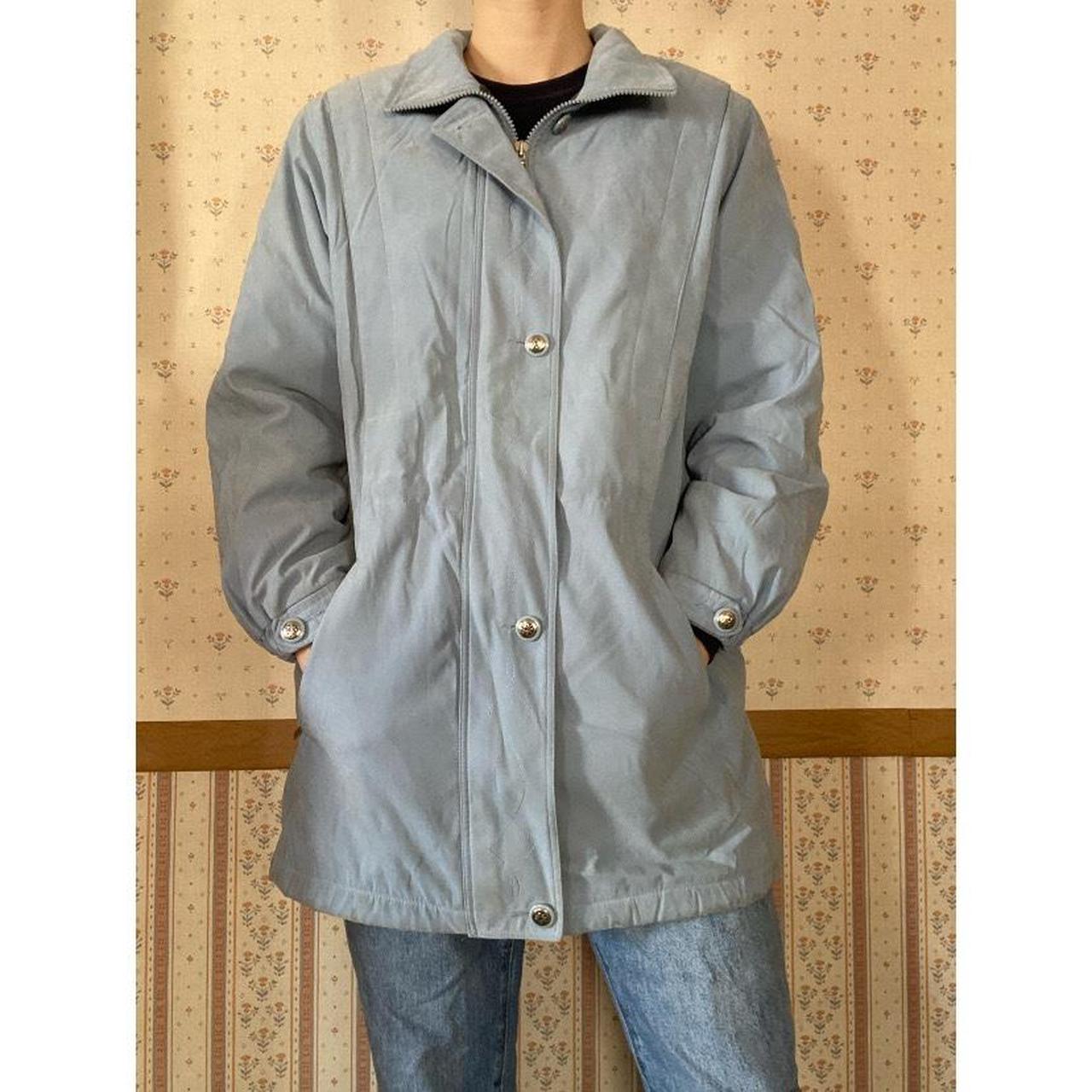 Light blue winter coat. Soft inside. Size small.... - Depop