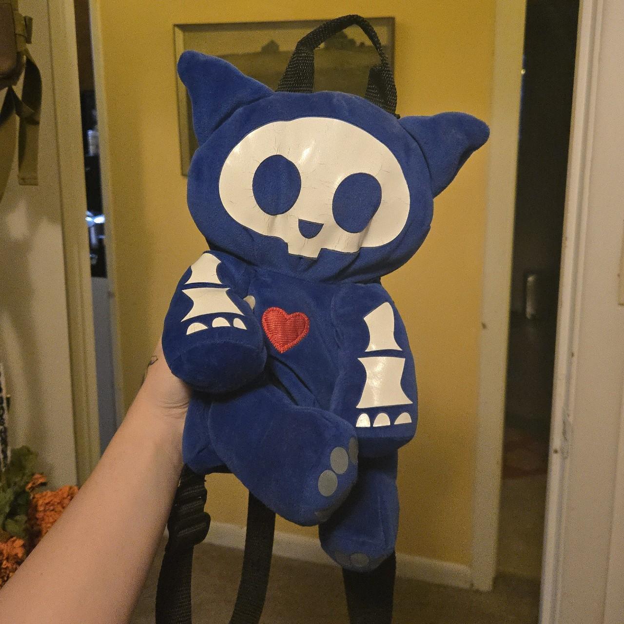 vintage skelanimals blue kit the cat plush backpack... - Depop