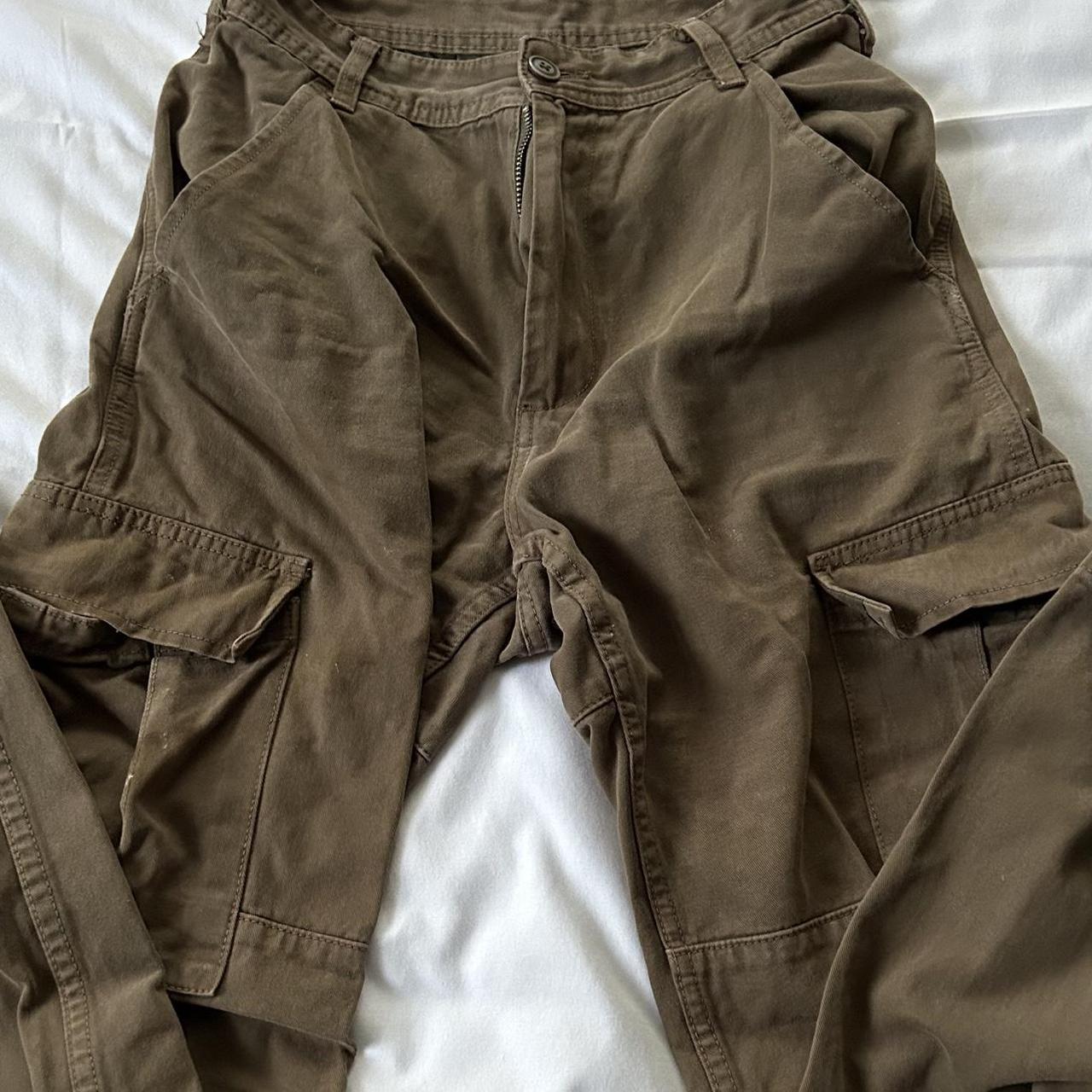 Brandy Melville khaki cargos Worn a handful of times... - Depop
