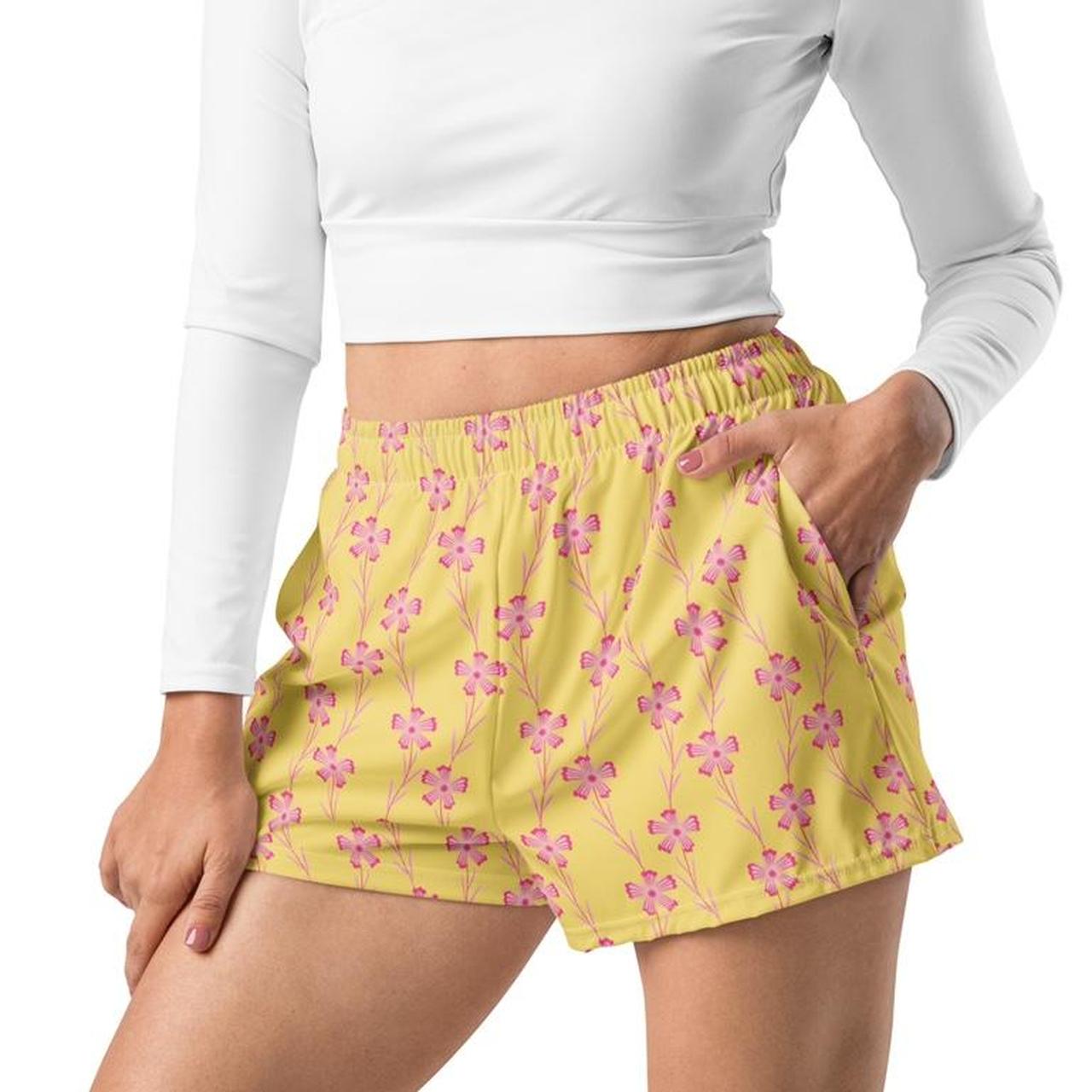 Cherry Blossom Print Shorts Featuring an... | Depop