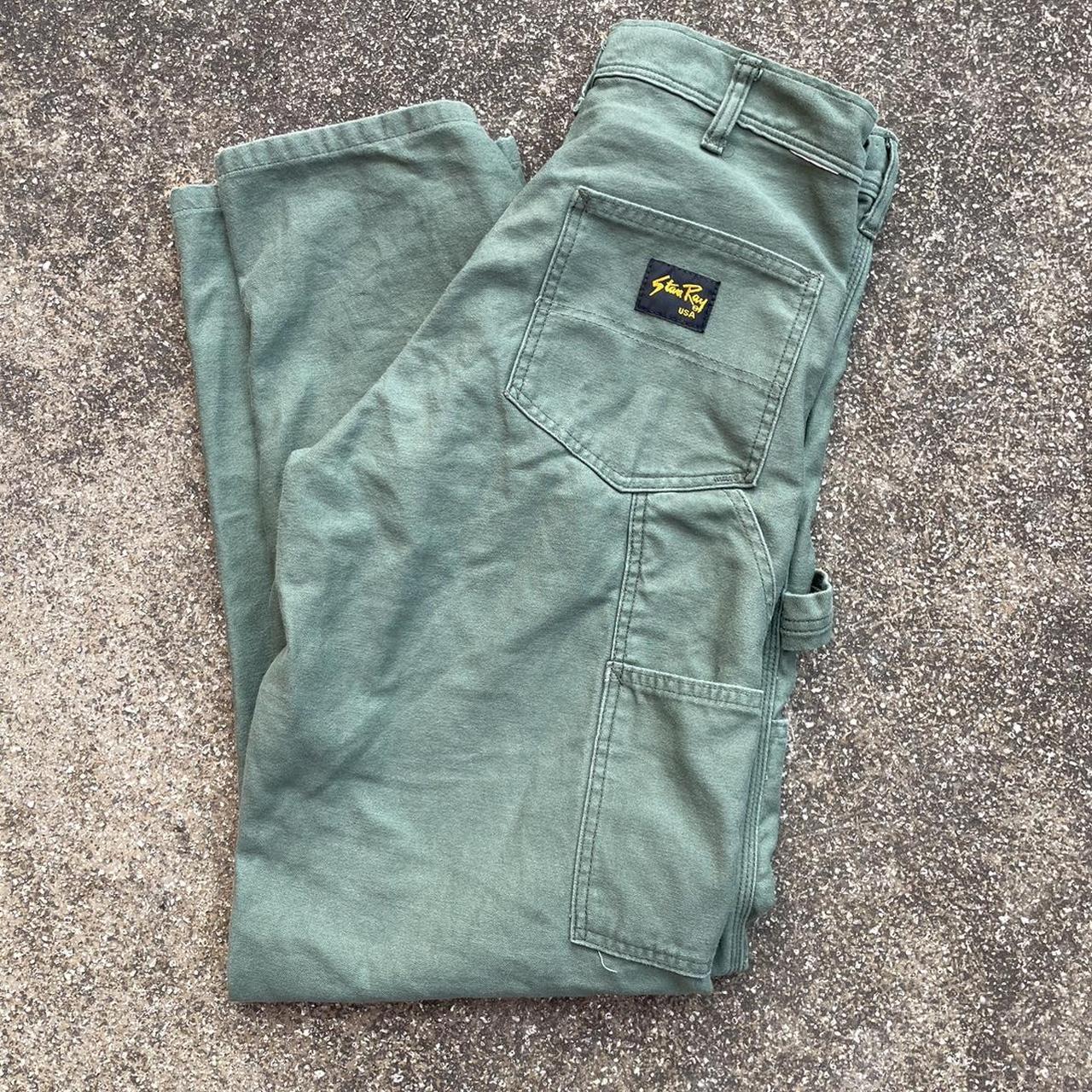 Stan Ray olive carpenter pants Made in USA Size 28... - Depop