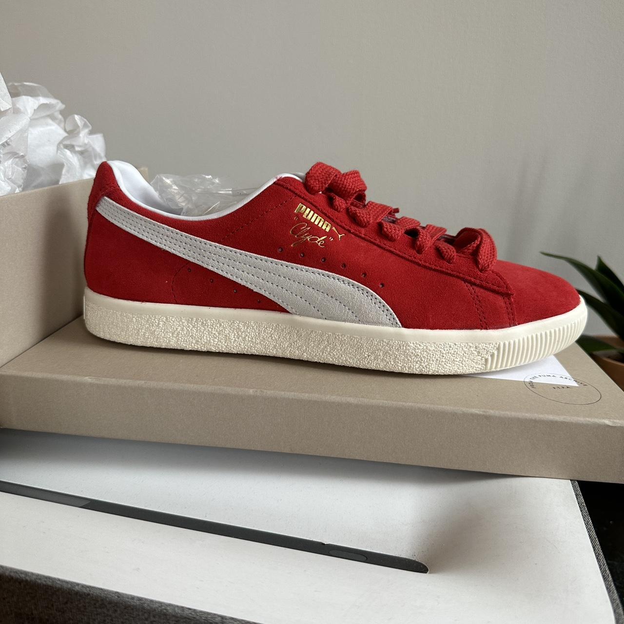 Puma Men's Red and White Trainers | Depop