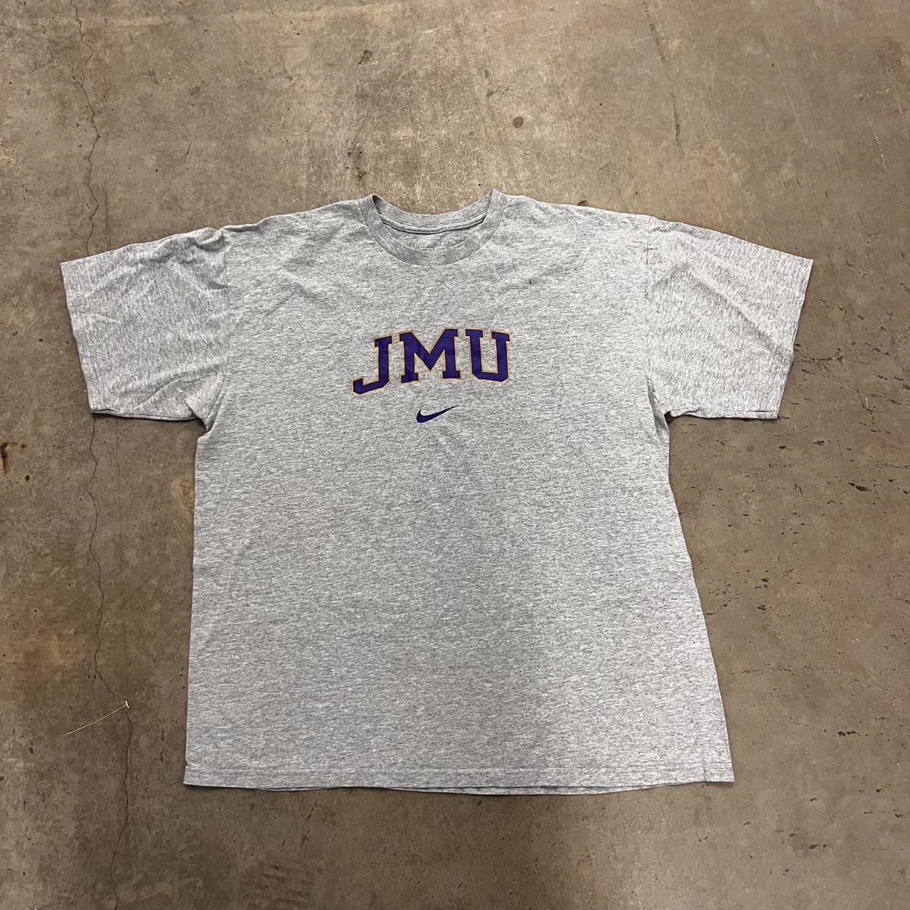 Grey and purple Nike JMU tee #JMU - Depop