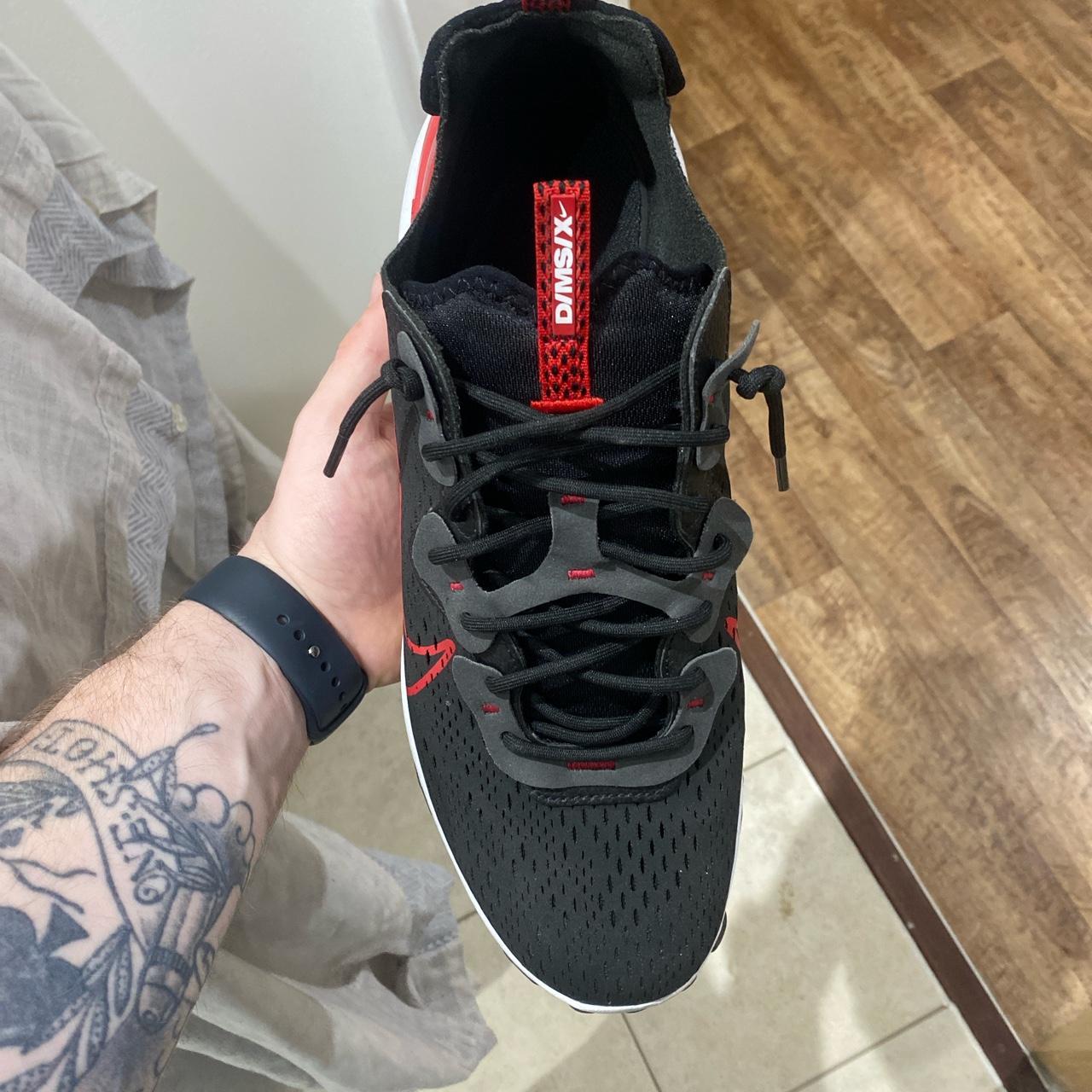 MENS NIKE REACTS, RED WHITE BLACK SIZE 10 CONDITION... - Depop