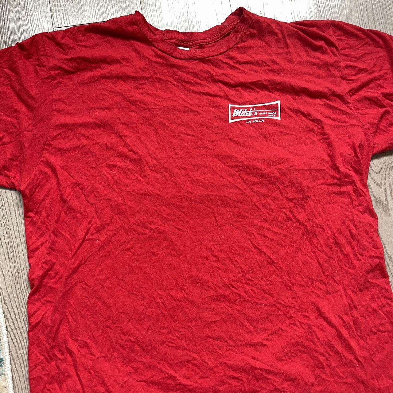 red surf shop tee worn few times super soft &... - Depop