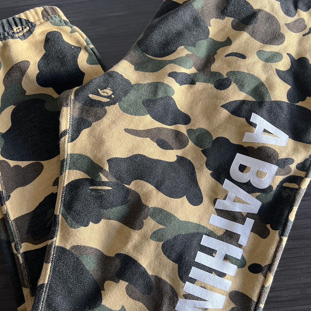 Bape Yellow Camo Sweatpant - Depop