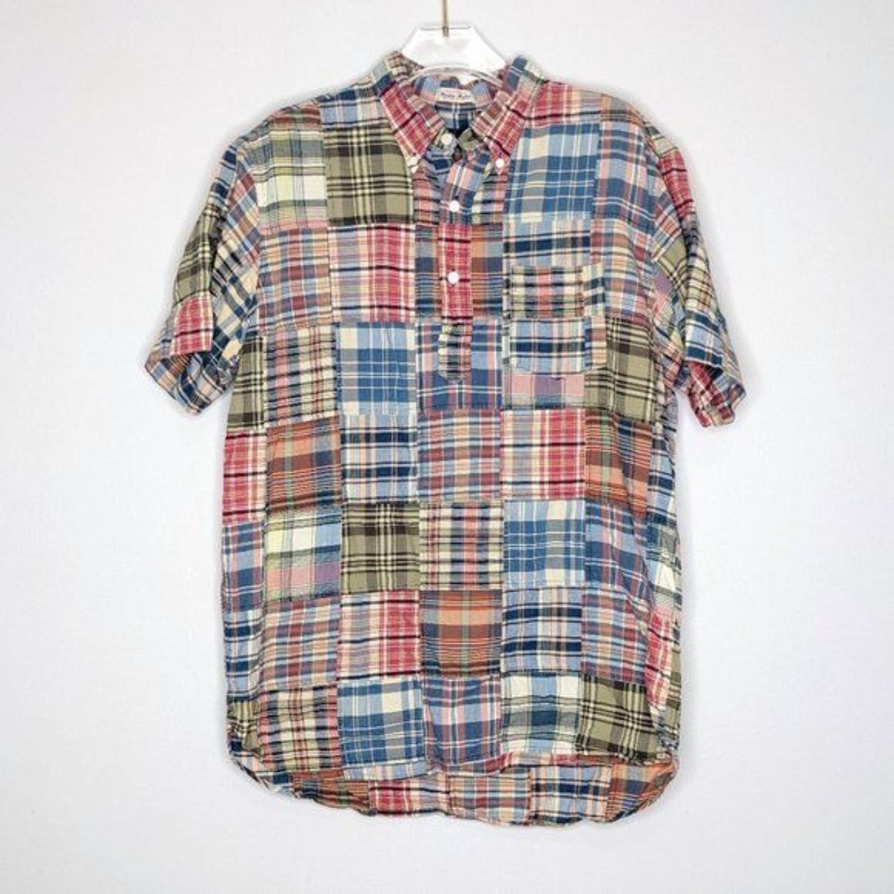Check out this patchwork Bleeding Madras shirt woven... - Depop