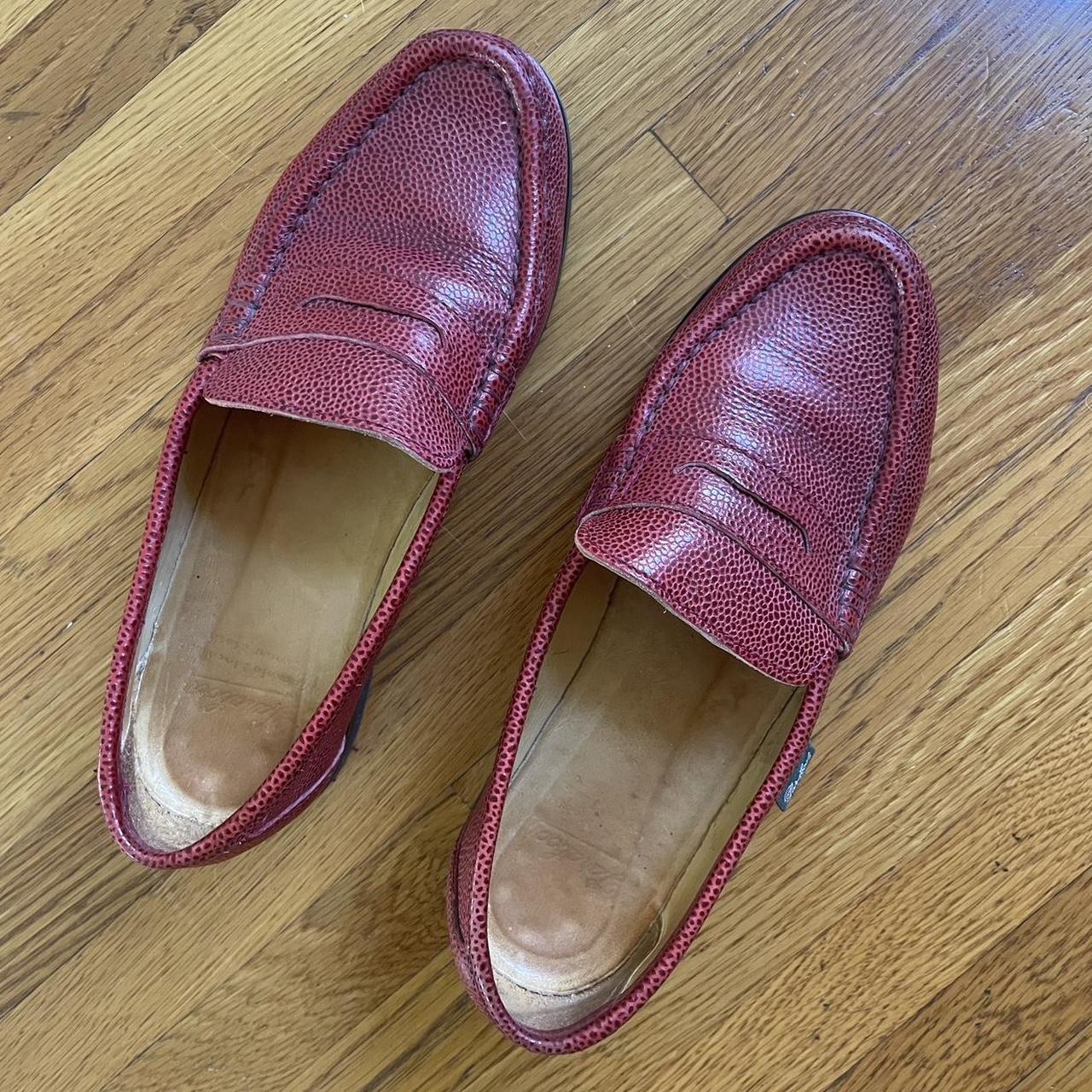 Parabola Red Leather Loafers, size US 7.5/EUR 38.... - Depop