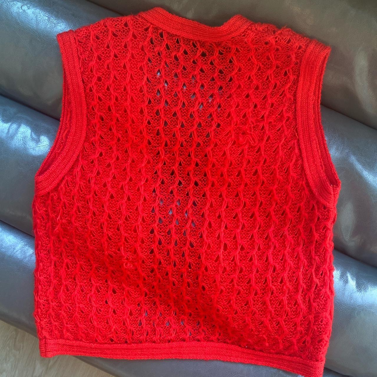 Red crochet vest Cant ship out until mid august - Depop