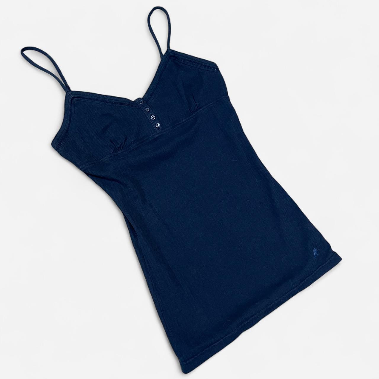 Dark blue navy Aeropostale cami tank top with ruched... | Depop
