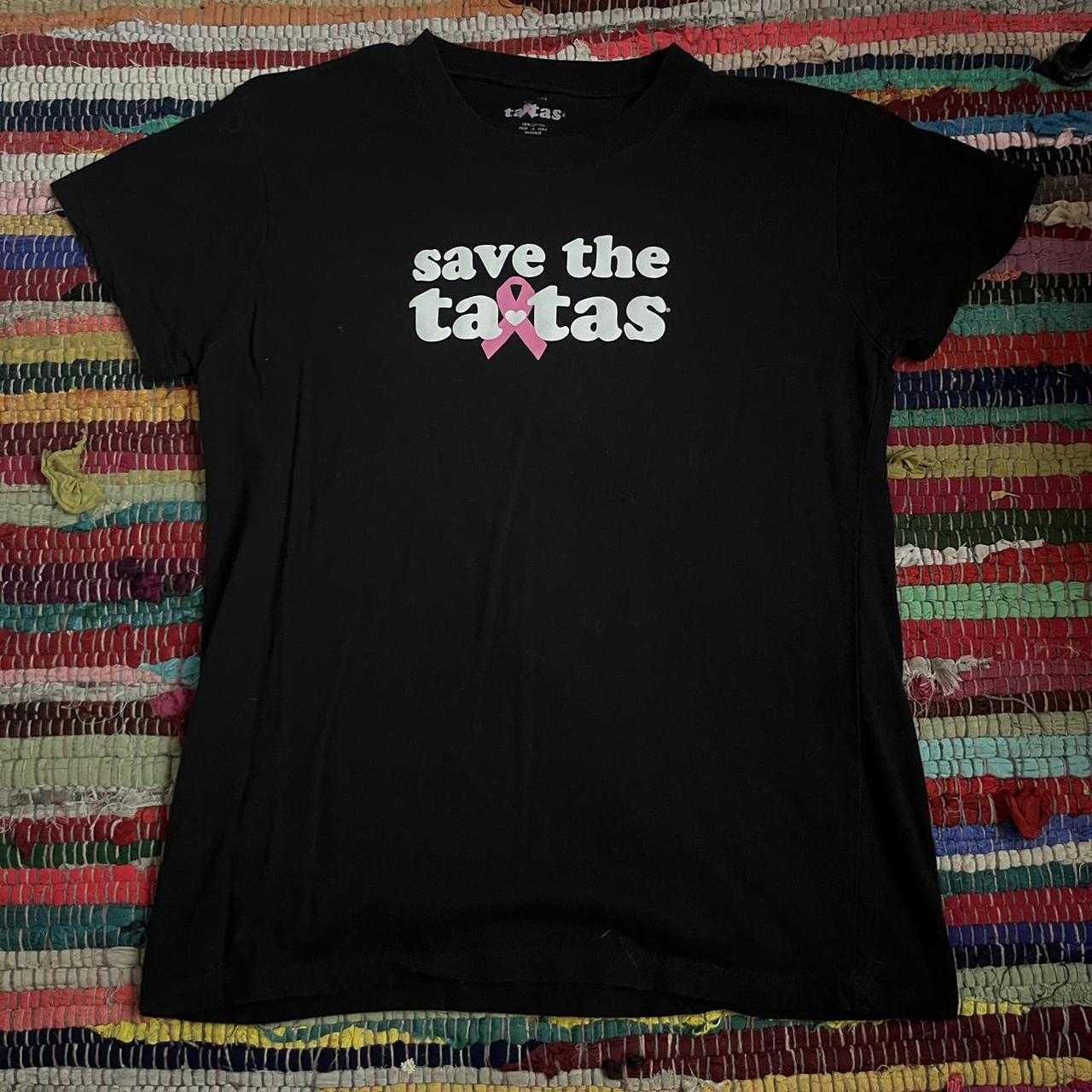 Y2k Save The Tatas Tee Large Y2k Pink Depop 