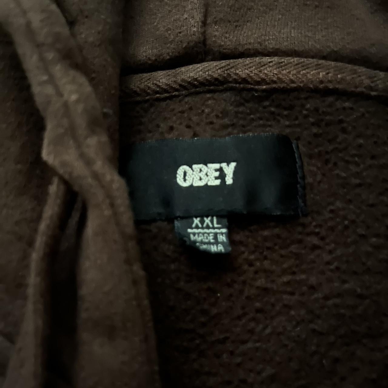 Obey hoodie XXL with wings graphic on back - Depop