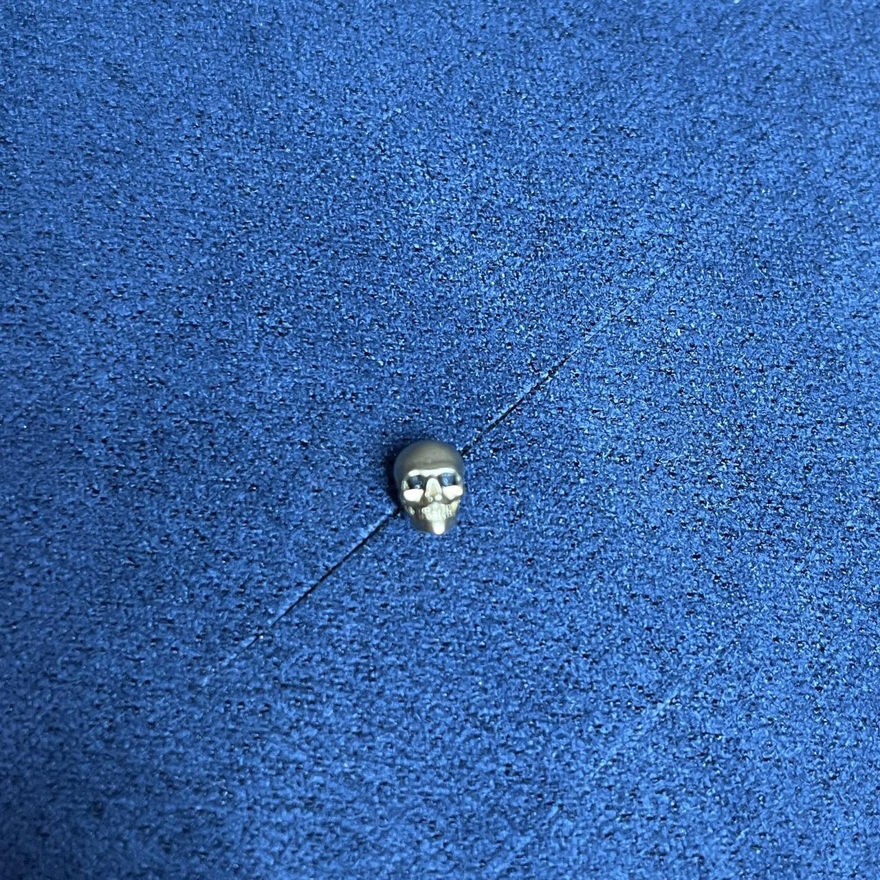 Black Diamond Eye Matte Skull Threaded Stud by Maria... - Depop