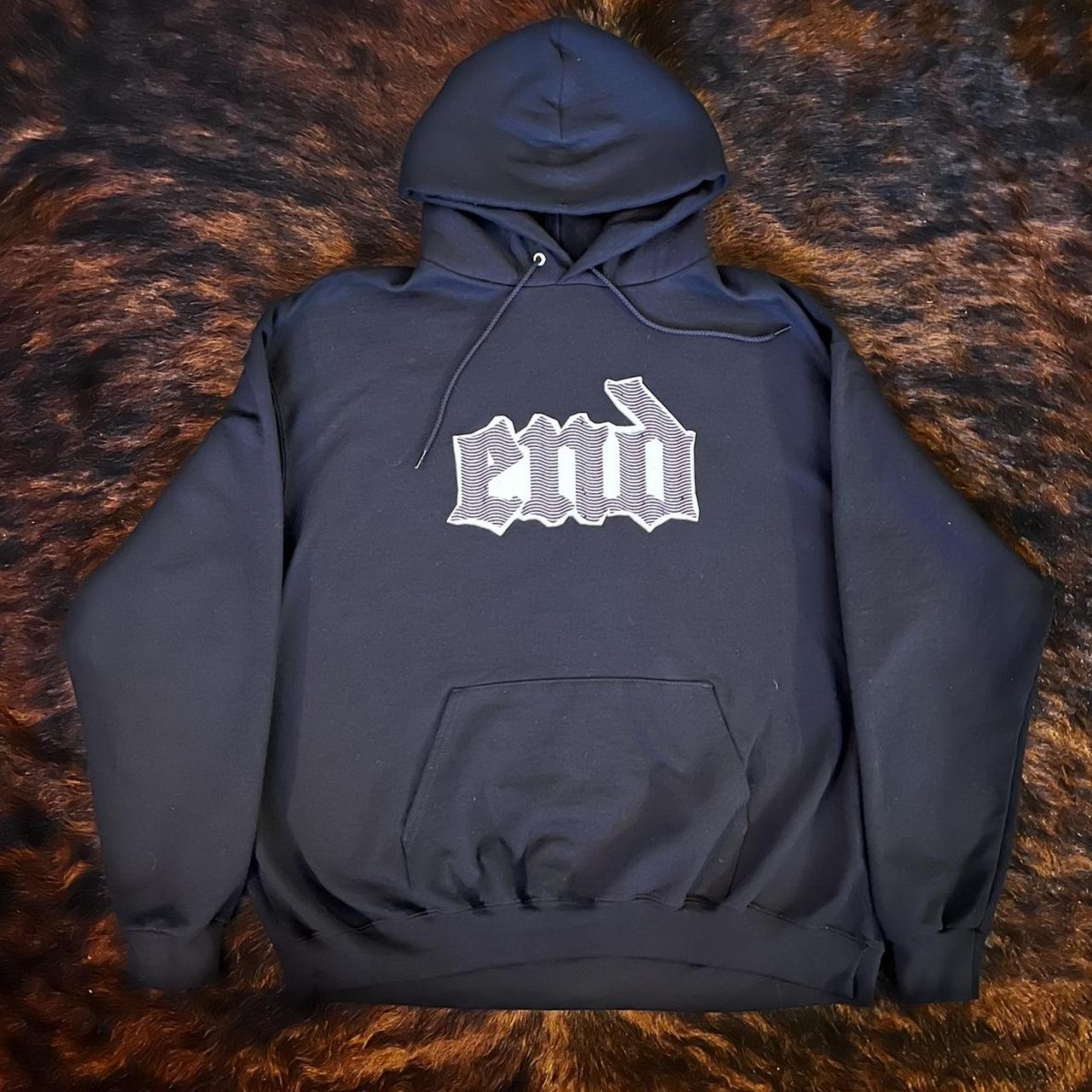 END hoodie hardcore band merchandise Black and... - Depop
