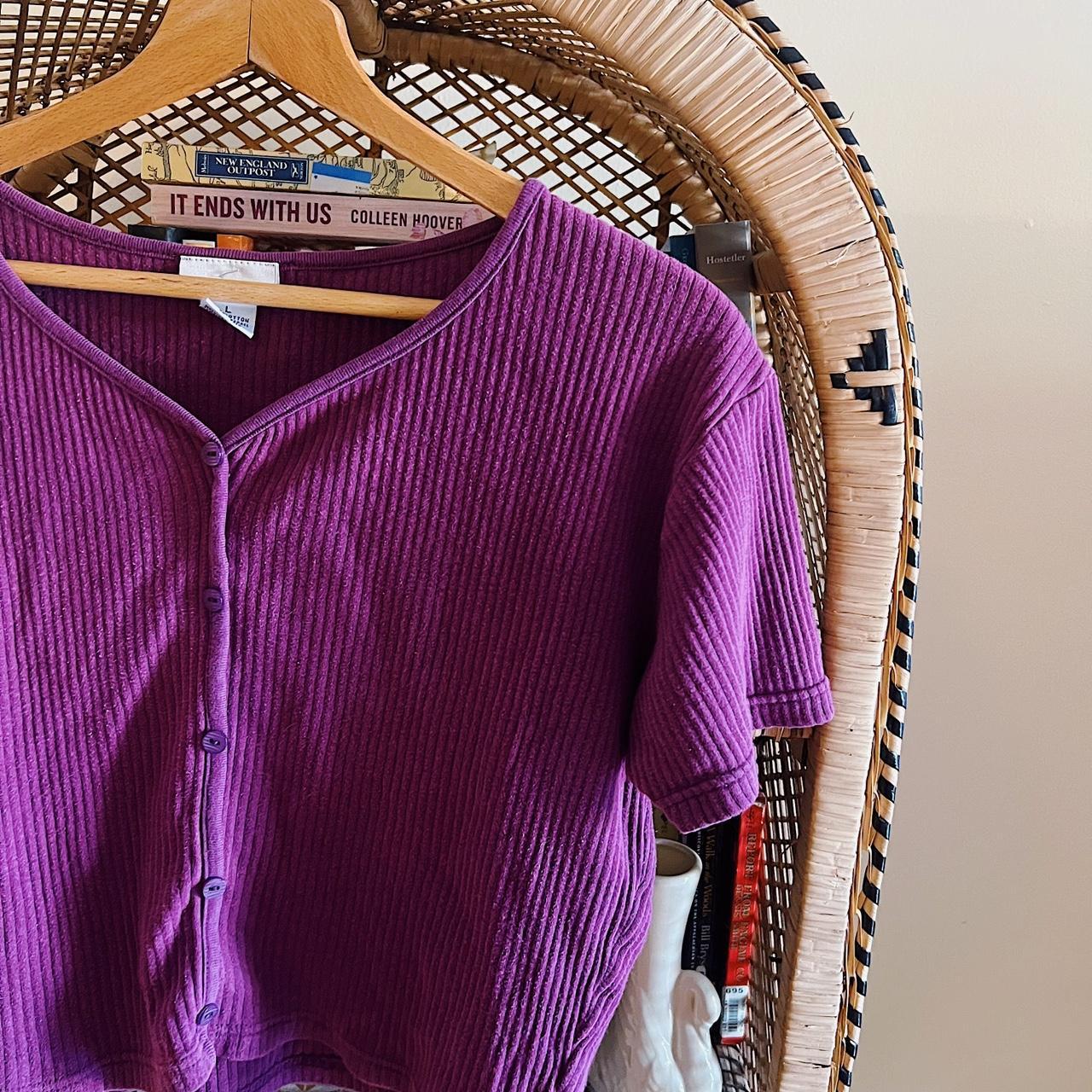 American Vintage Womens Purple Crop Top Depop