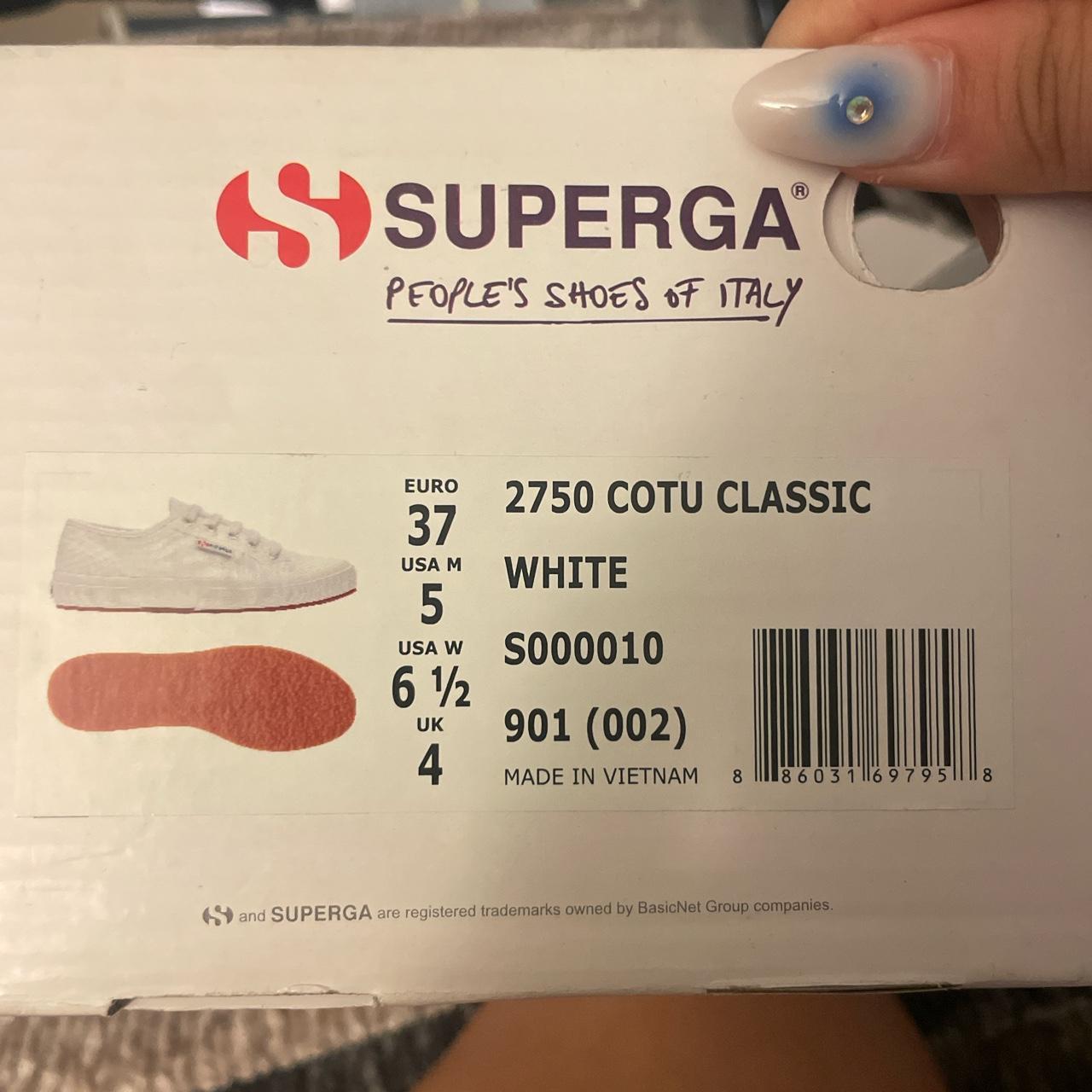 white supergas brand: superga size: euro 37 - Depop
