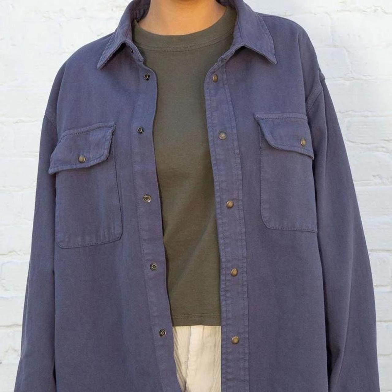 Brandy Melville Women's Blue and Navy Jacket | Depop