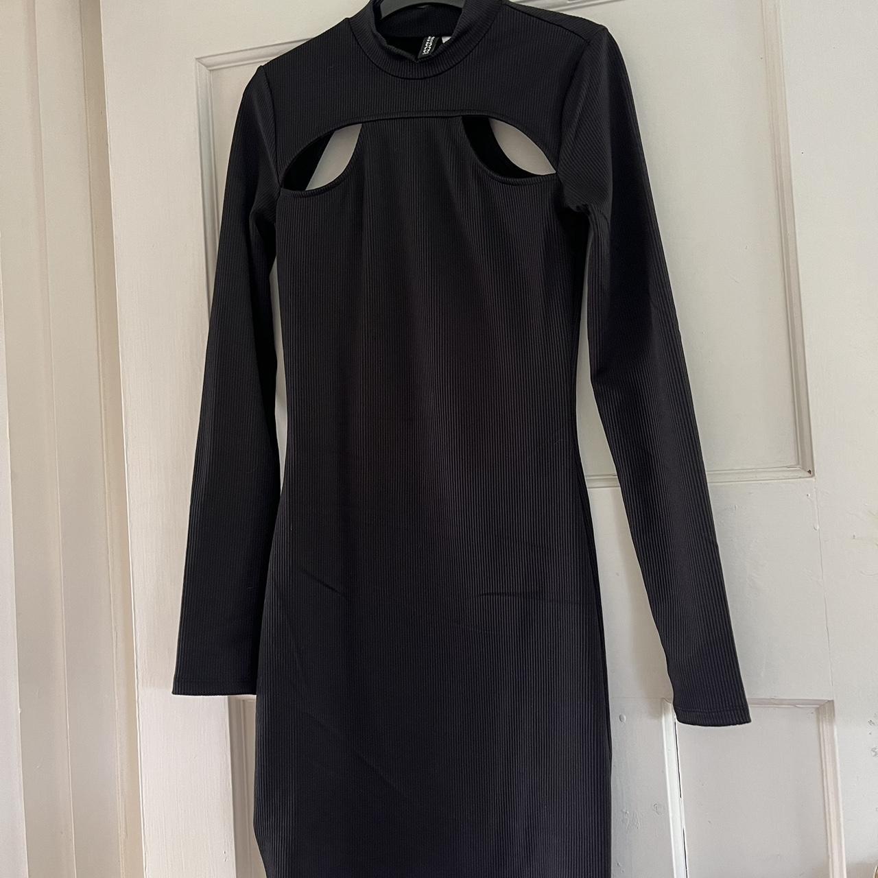 Little black midi dress with cut outs! H&M Division... - Depop