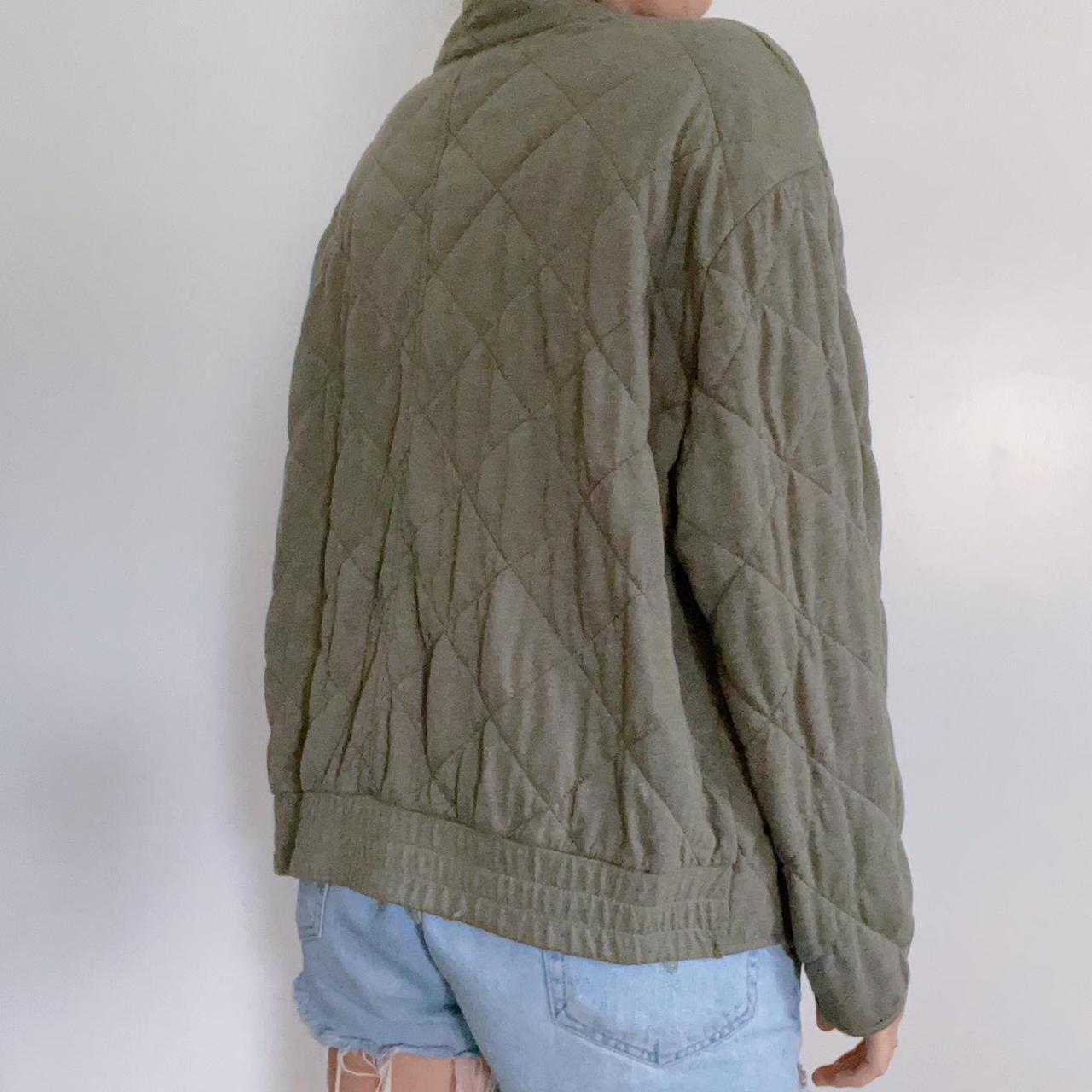 Green Quilted Jacket Cute green quilted jacket! In... - Depop