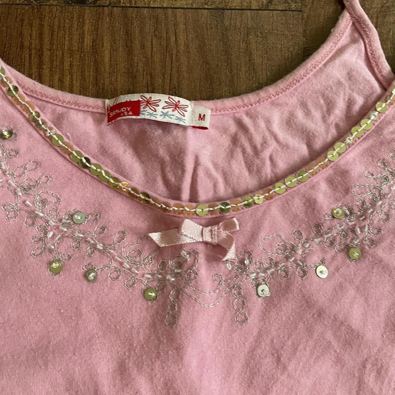 Y2K pink Sequin Tank Gorgeous y2k tank in a pink... - Depop
