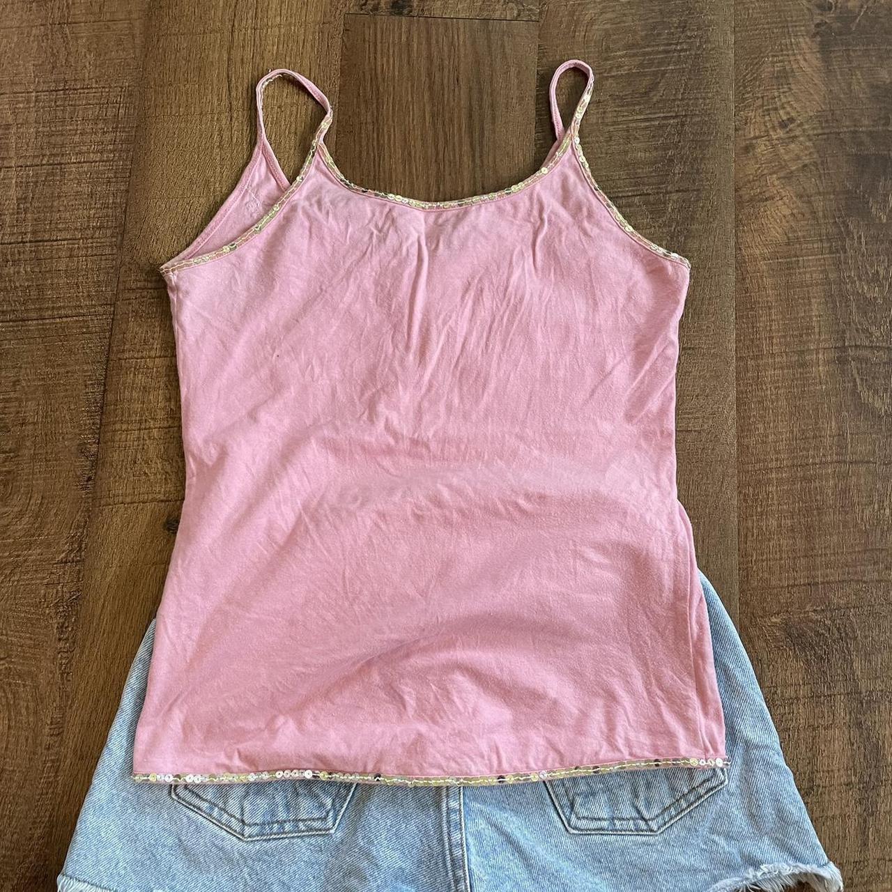 Y2K pink Sequin Tank Gorgeous y2k tank in a pink... - Depop