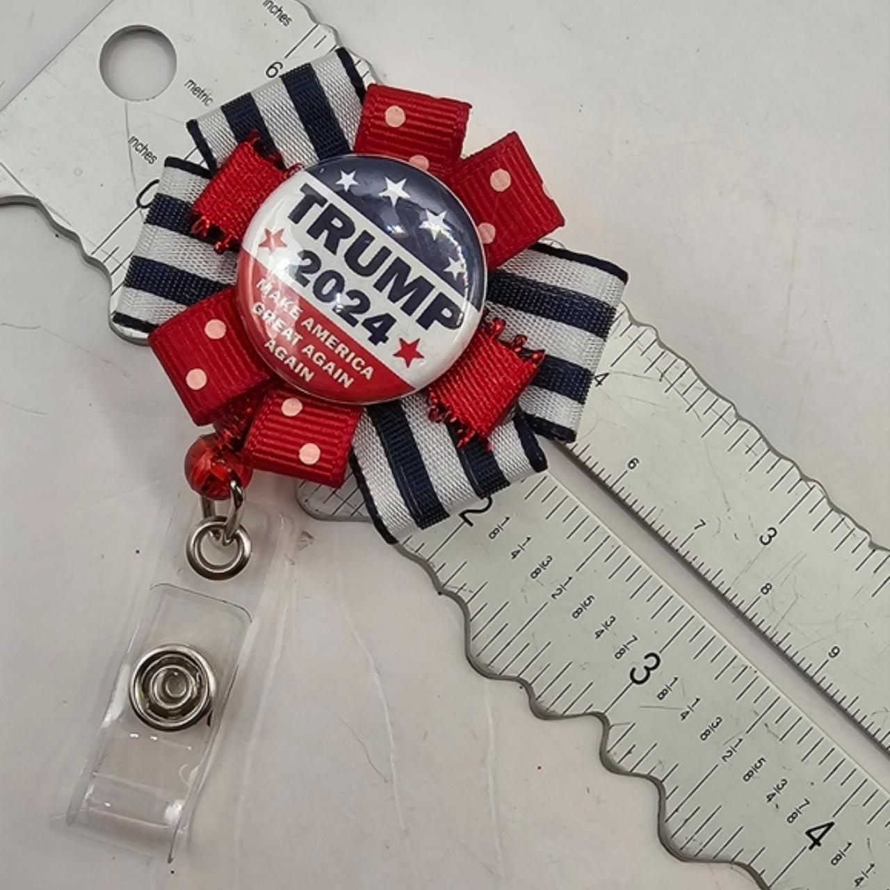 OOAK Handmade Trump 2024 Badge Reel MAGA Trump for... - Depop