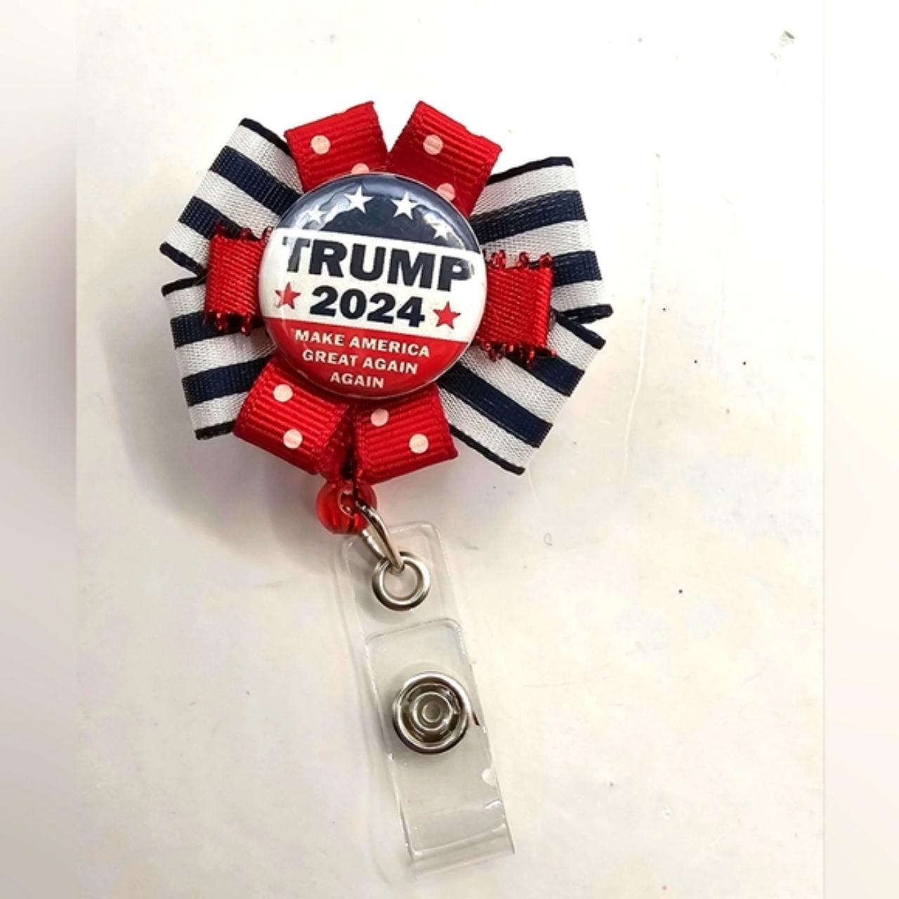 OOAK Handmade Trump 2024 Badge Reel MAGA Trump for... - Depop