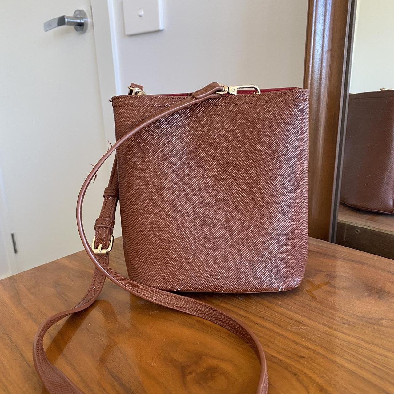 Colette brown bucket bag split... - Depop