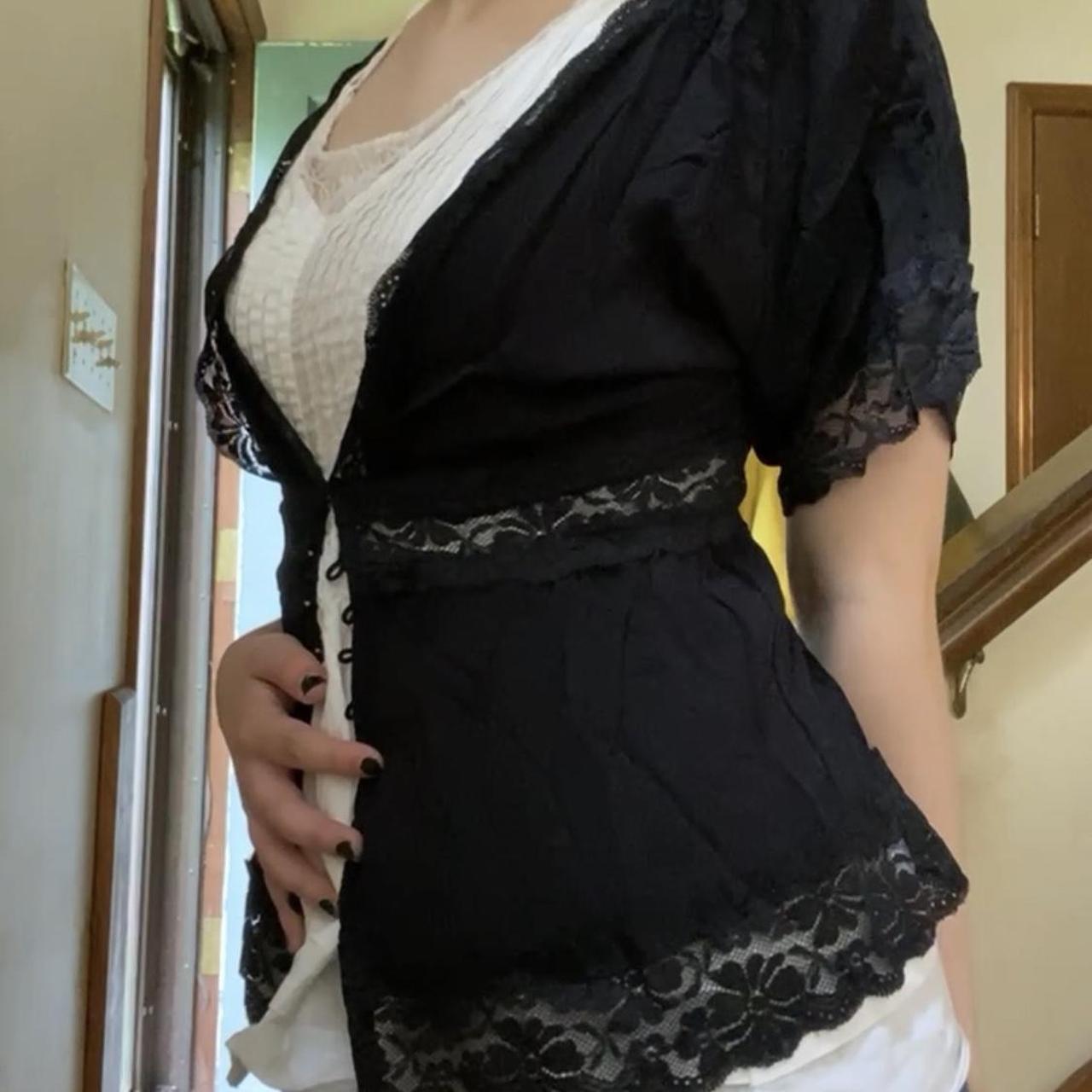 *USE DEPOP PAY cute black lacey button up cardigan... - Depop