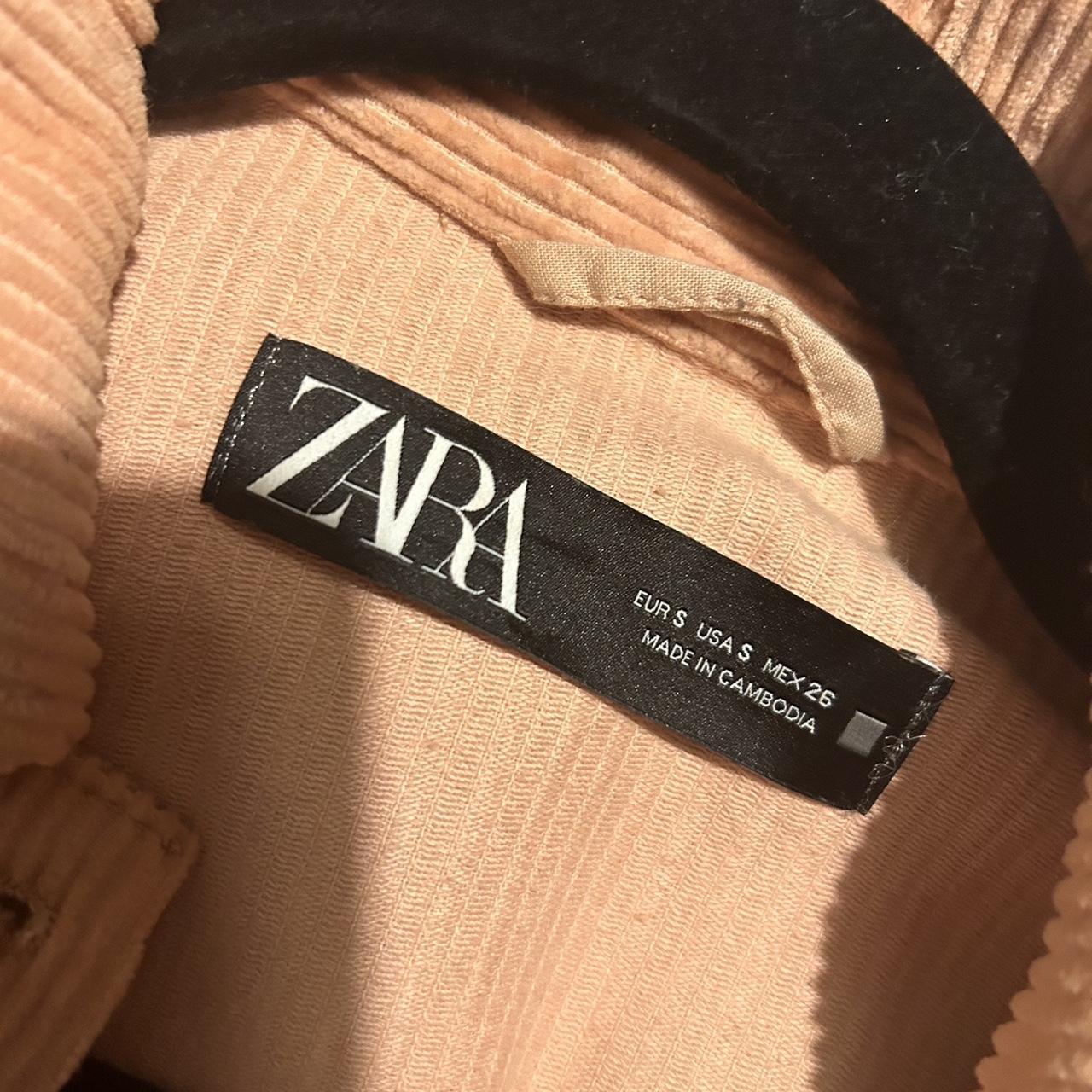 Zara cord jacket in dusty pink colour, ‘shacket’... - Depop