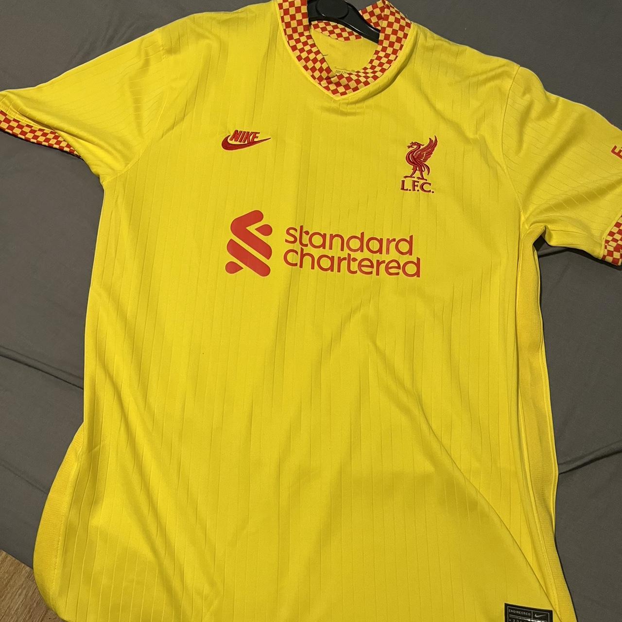 Liverpool away kit Yellow Size XL best for large... - Depop
