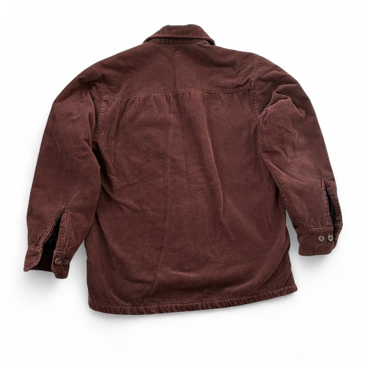 Brown corduroy jacket with button-up closure, two... | Depop