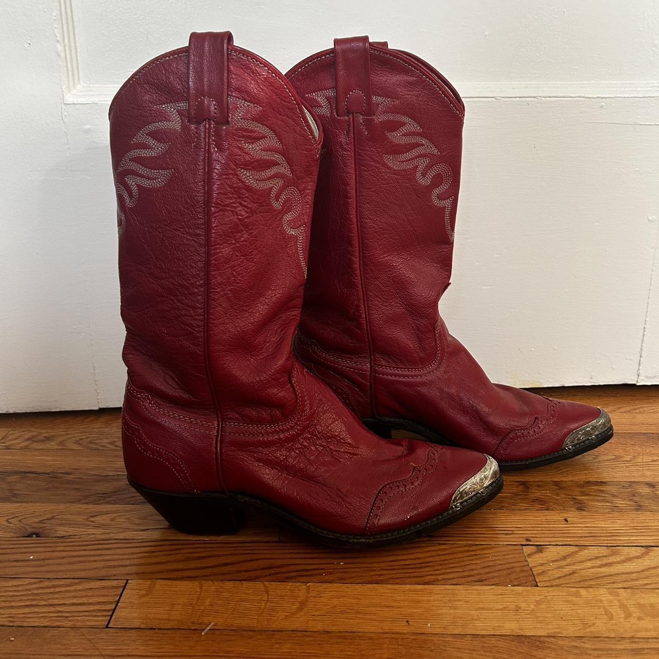 Adorable red steel toe cowboy boots! The foot is... | Depop