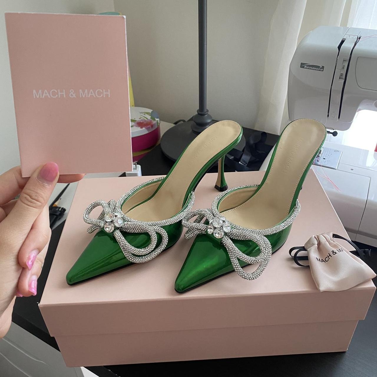 BRAND NEW! Never worn Mach & Mach Women's Green... - Depop