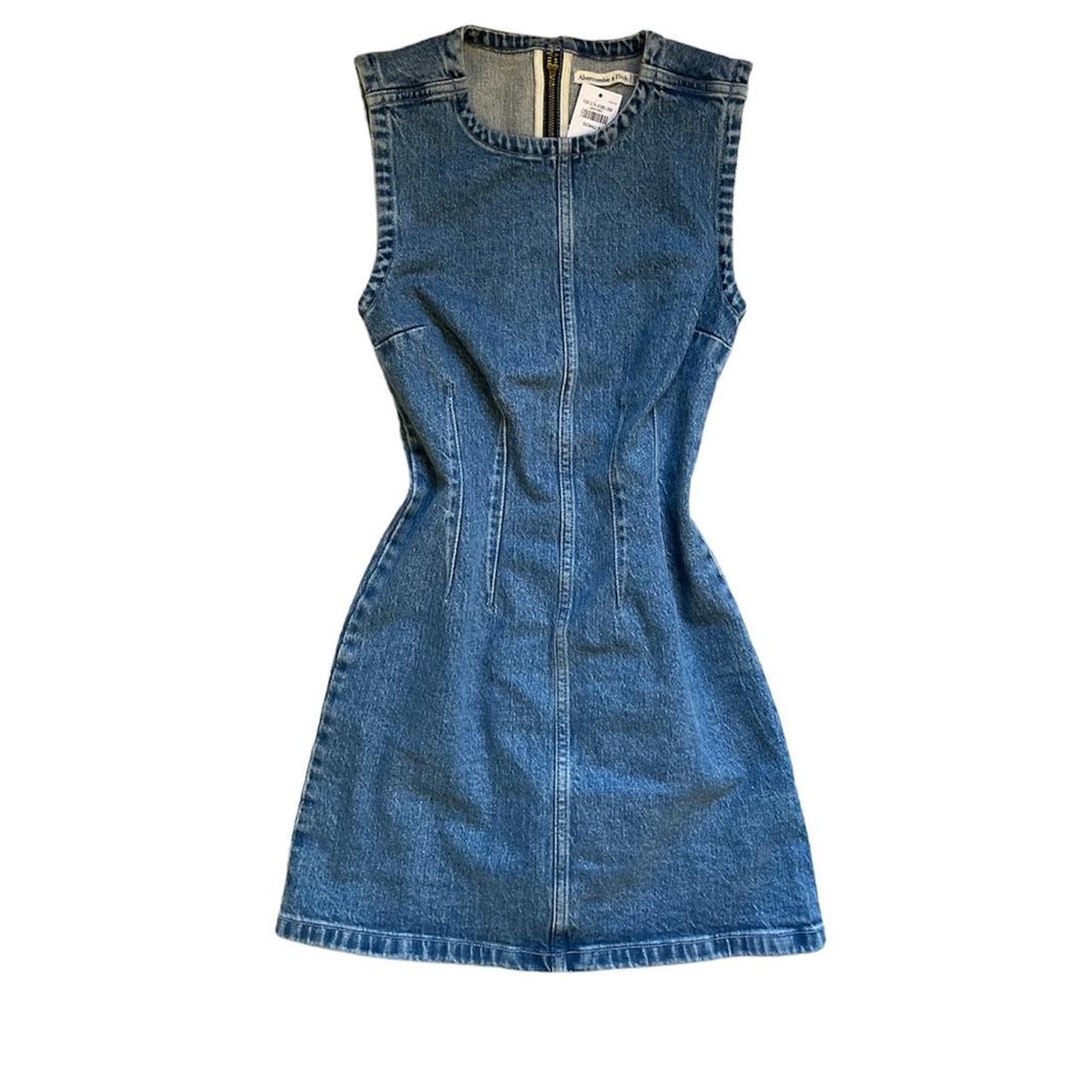 Abercrombie Denim Shell Mini Dress size XXS petite!... - Depop