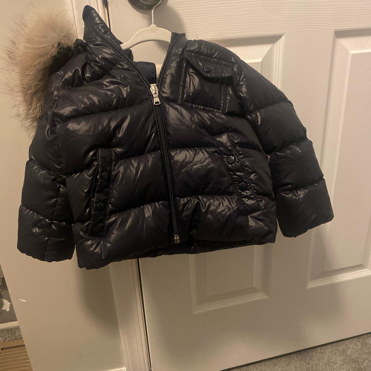 Toddler moncler slightly worn size 2t/3t black... - Depop