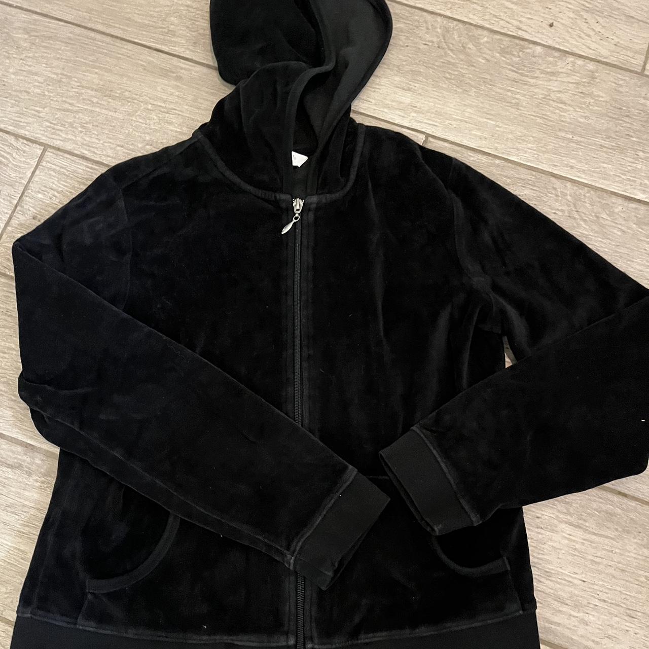 black y2k velour jacket... - Depop