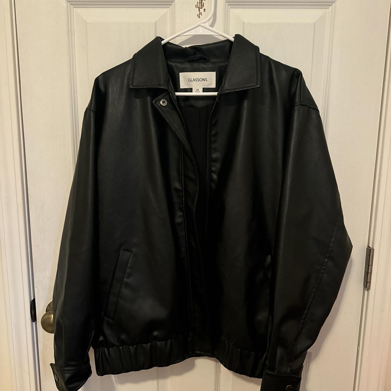 oversized Glassons Black leather jacket... | Depop