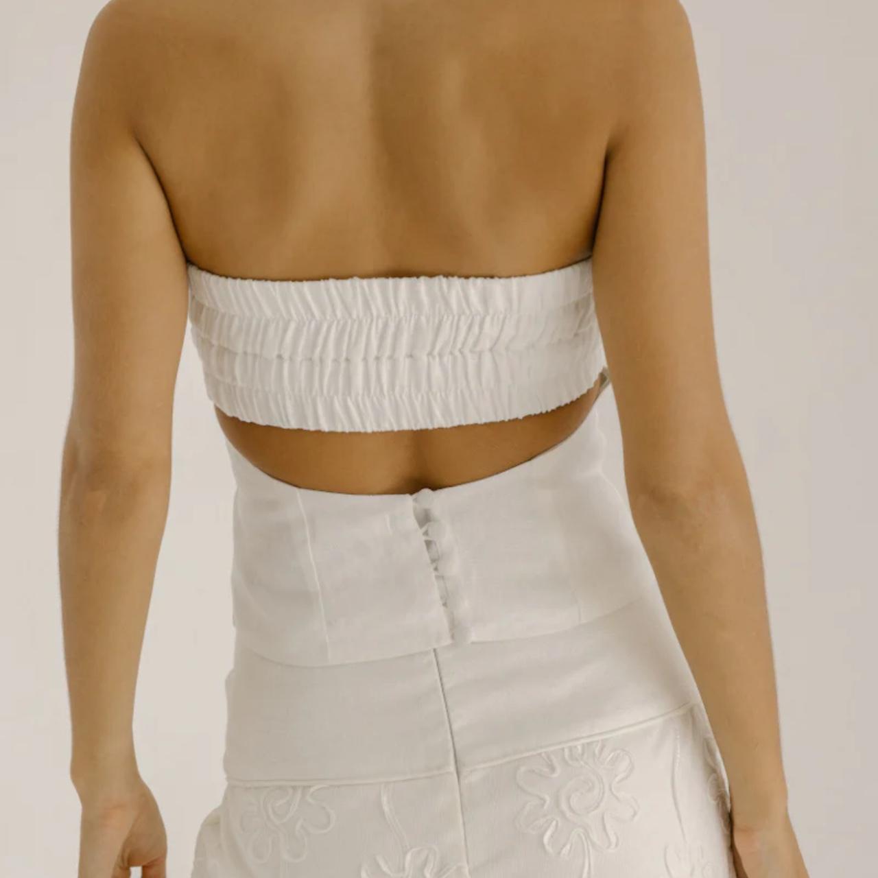 Eisha Sofia bustier top in white, size 0 (XS) Brand... - Depop